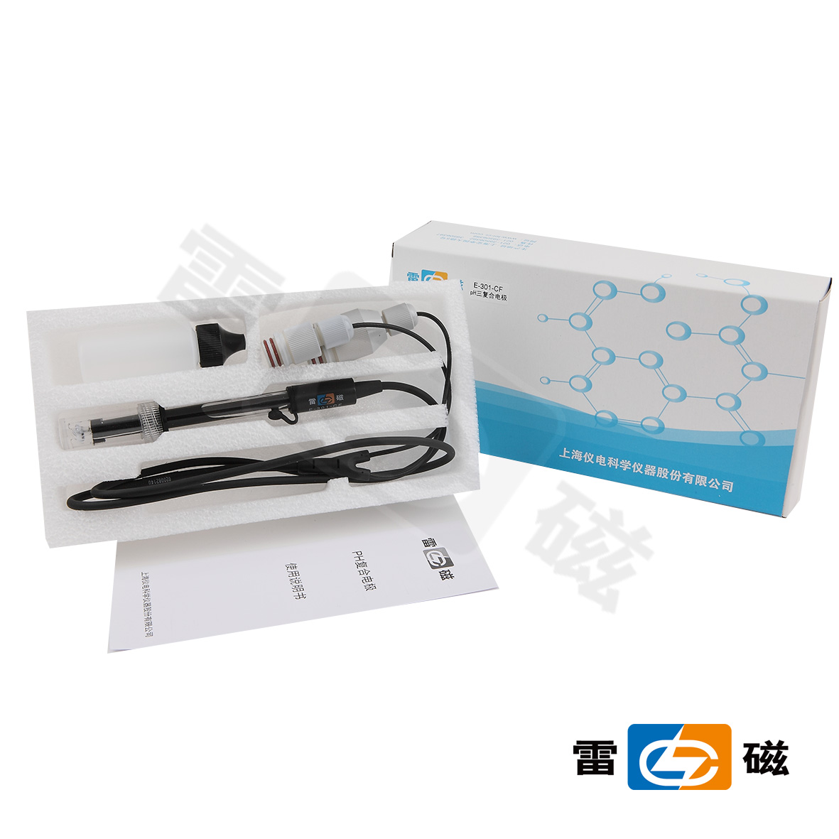上海雷磁 E-301-CF型pH三复合电极_电化学（水质分析）配件_仪器配件及临床试剂_价格优惠_联合仪器网_全方位的实验室仪器配套供应商
